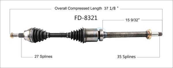 Buy Best Quality Front Right CV Axle Shaft TrakMotive-FD-8321 at Best Parts